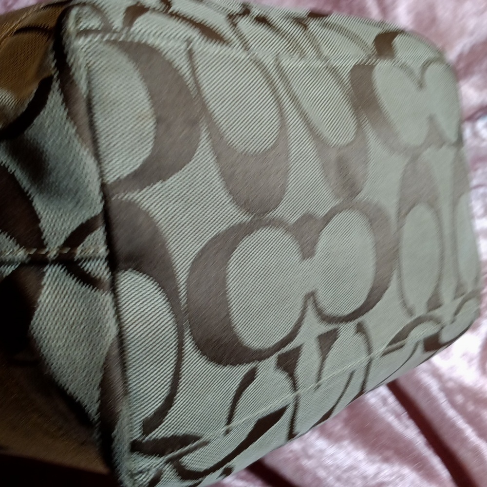 Coach Large Signature Monogram Tote With Gold Glitter… - Gem